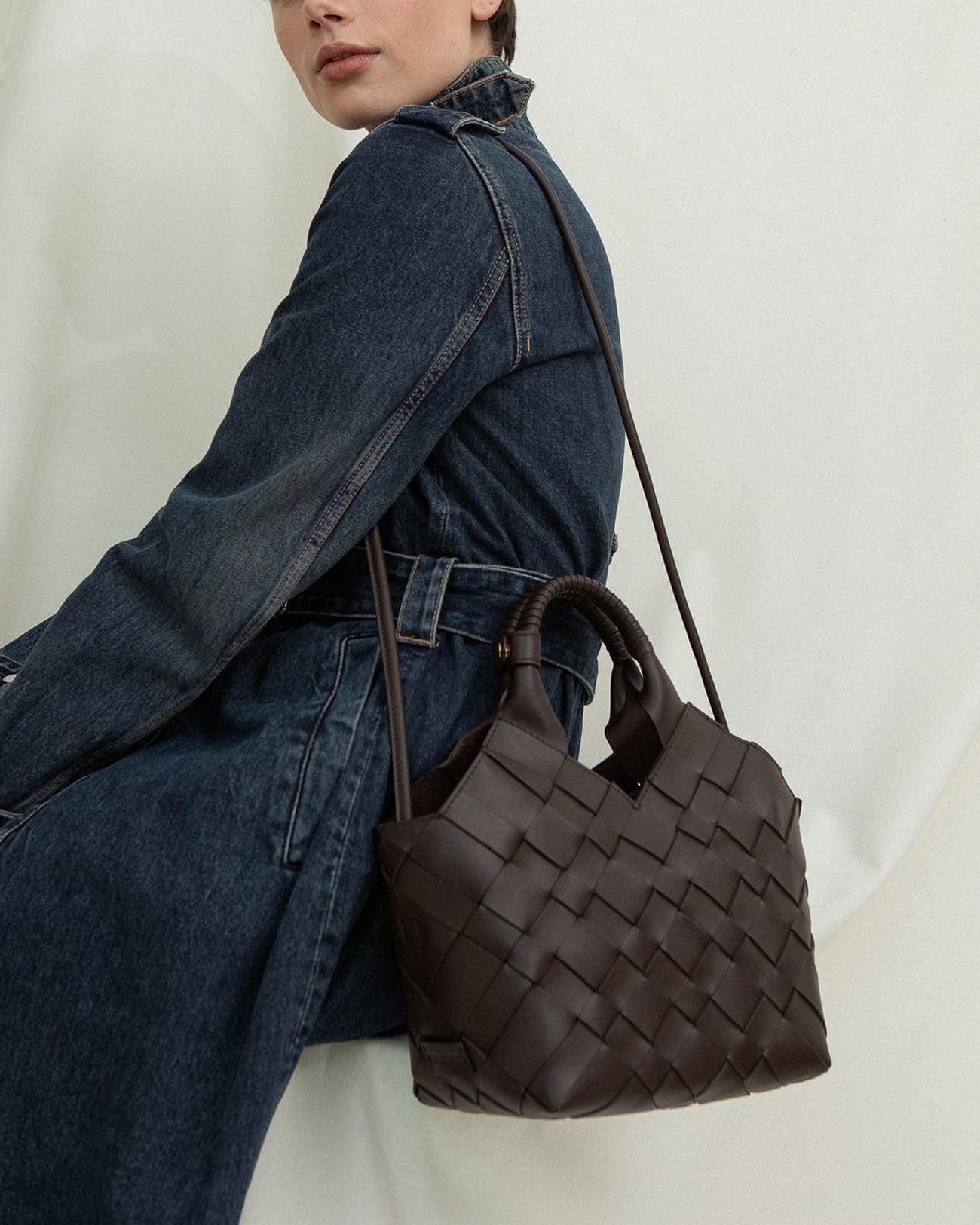 Cala Jade - Misu medium leather shoulder bag - Kombu Green
