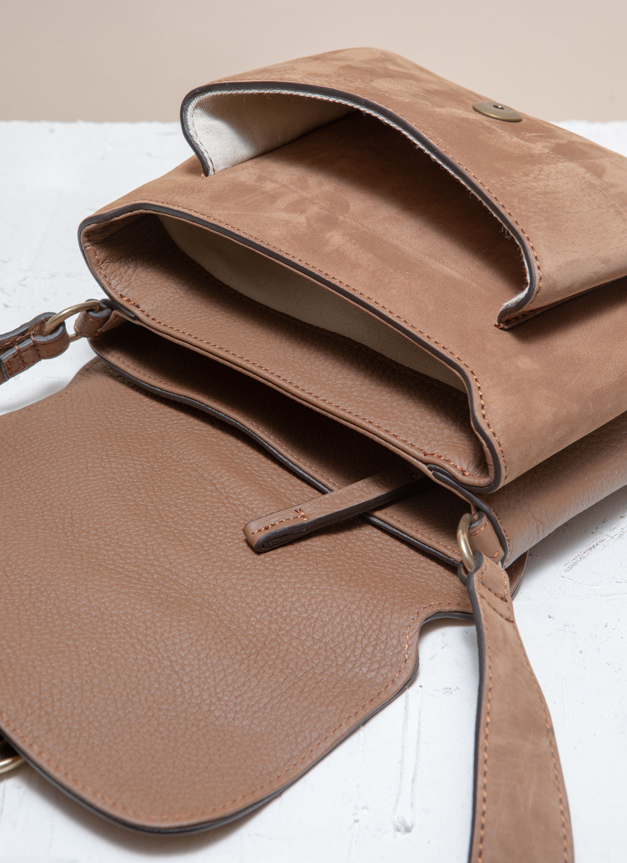 Cala Jade NAMI MINI Almond Nubuck Cross-body bag